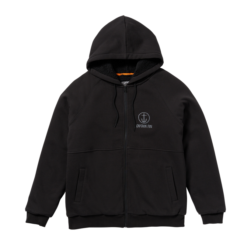 Core Captain Lined Hooded Fleece - Black | Captain Fin Co.
